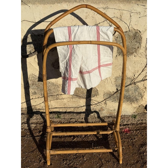 French Rattan Valet Stand, 1960s | Chairish