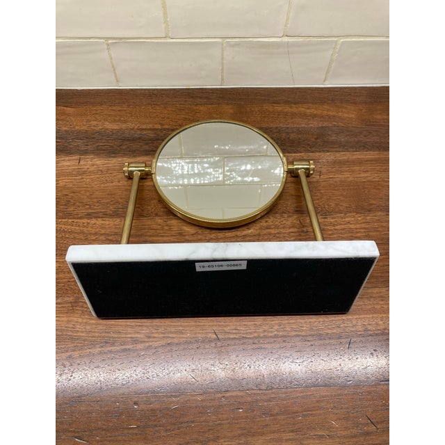 Waterworks Brand Brass and Arabescato Marble Base Tabletop Makeup ...