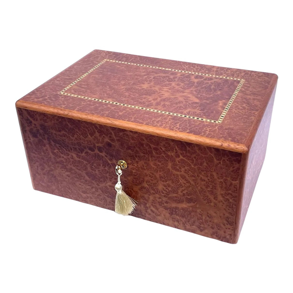 Vavona Burl Walnut Wooden Irish Lady's Jewelry Casket Box by Manning ...