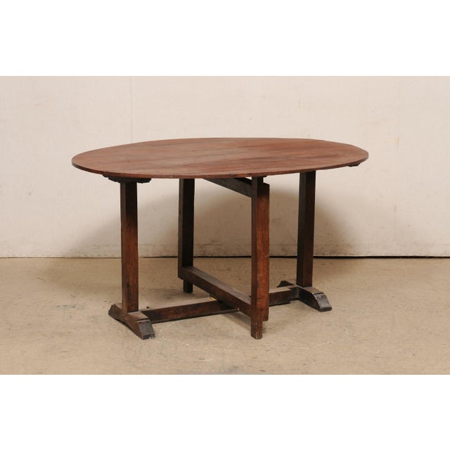 Early 20th Century Antique French Vintner's Table, Oval-Shaped | Chairish