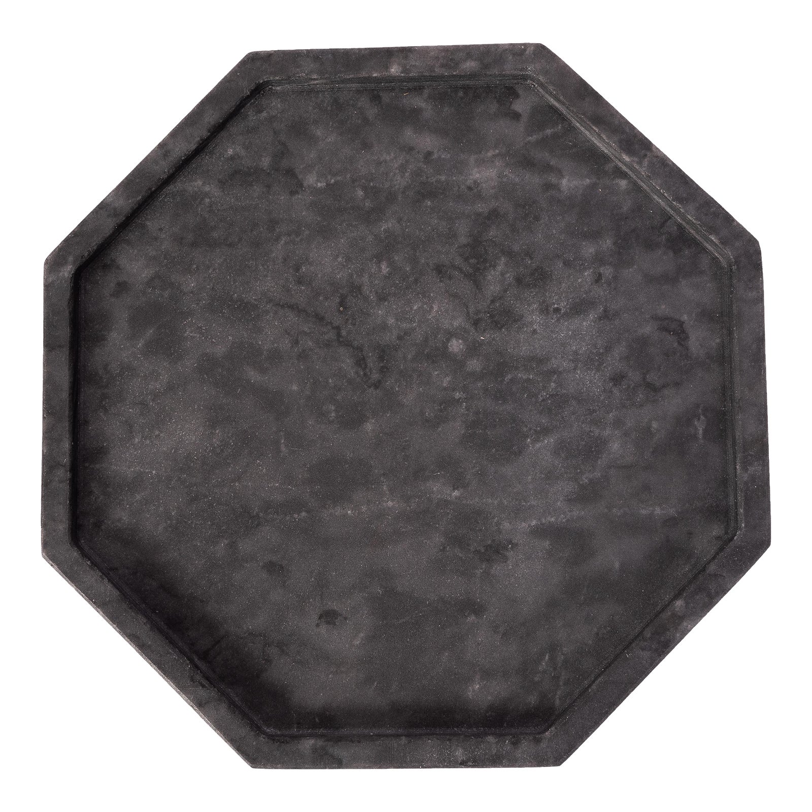 Artifacts Trading Company Octagonal Marble Tray in Black | Chairish