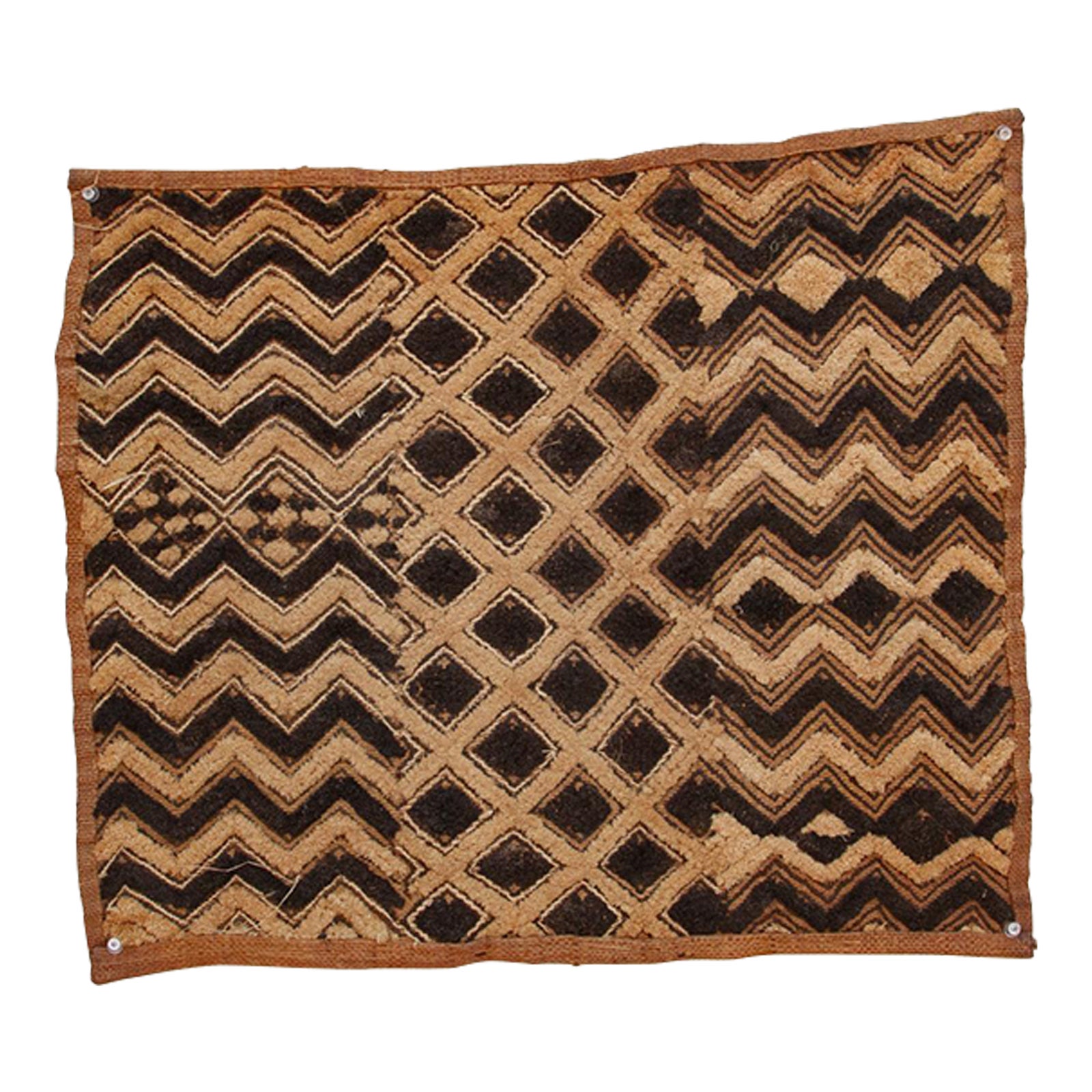 Zaire Zigzag African Kuba Cloth Panel | Chairish