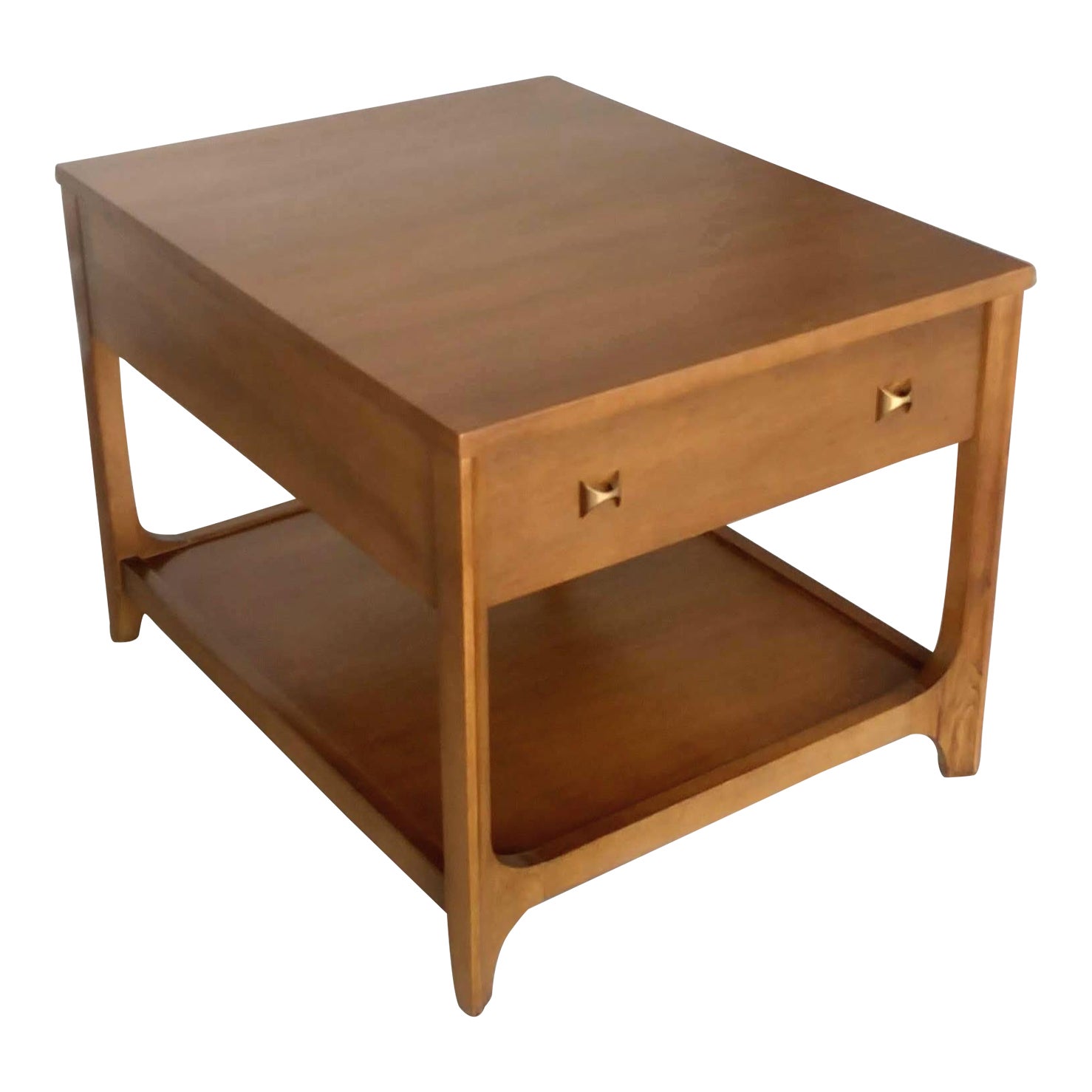 Mid 20th Century Broyhill Brasilla Mid-Century Walnut End Table | Chairish
