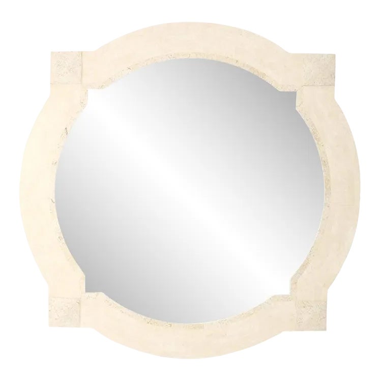 Tessellated Stone Circle Over Square Frame Shape Large Wall Mirror ...