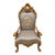 1980s French Style Gold Leaf Throne Armchair | Chairish