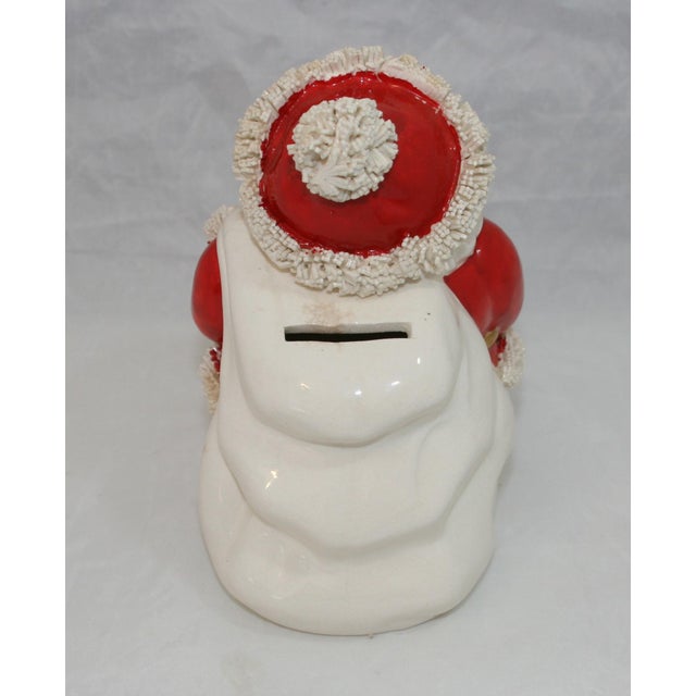 Vintage 1960s Scp Spaghetti Blue Eyed Santa With Bell Ceramic Figurine ...