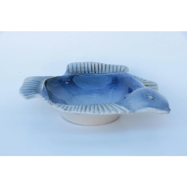 Flat Earth Pottery Fish Dish | Chairish