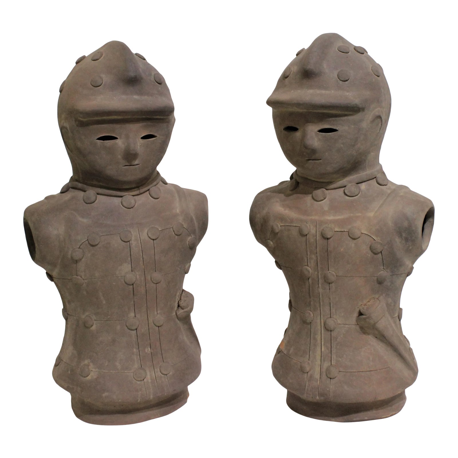 Vintage Haniwa Style Figures Unglazed Terra Cotta Japan - a Set of Two ...