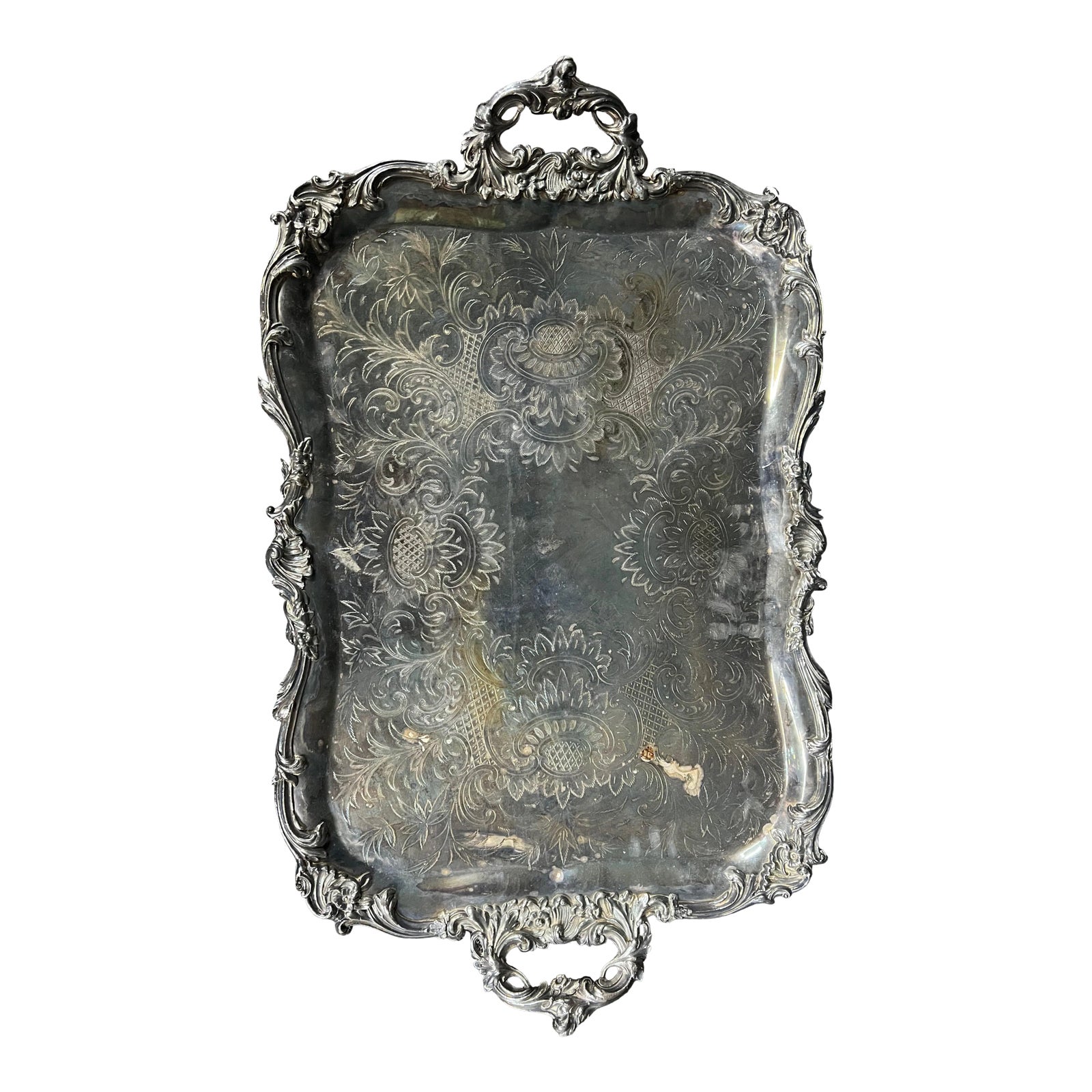 Silver Plate Serving Tray | Chairish