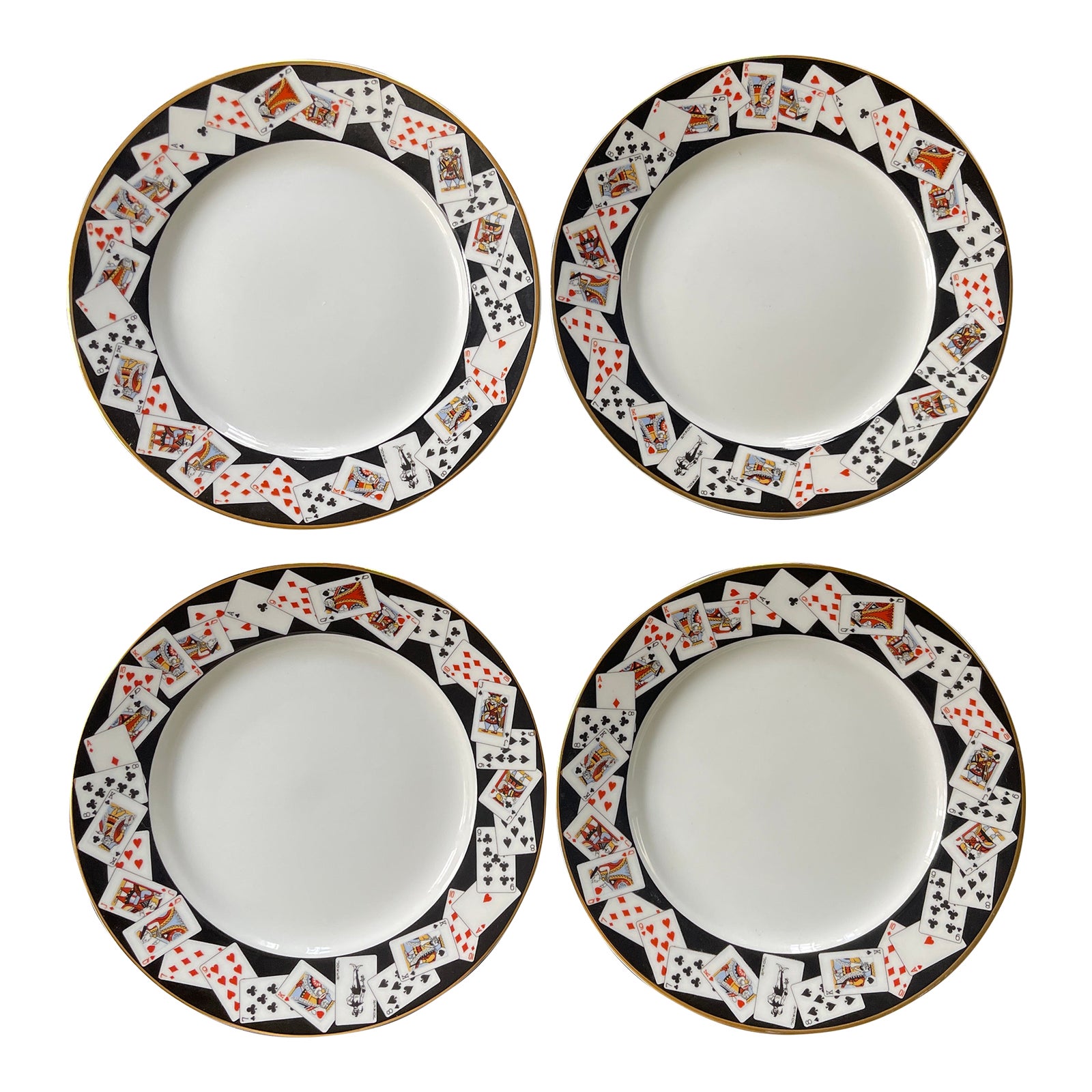 1980s Tiffany & Co Playing Card Plates - Set of 4 | Chairish