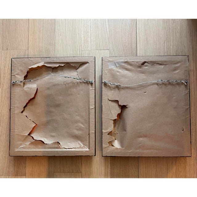 Pair, Original Pastel Abstract/Brutalist Figural Drawing on Paper in ...