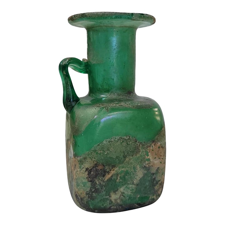 Ancient Roman or Early Islamic Glass Flask, 1st–7th Century Ad | Chairish