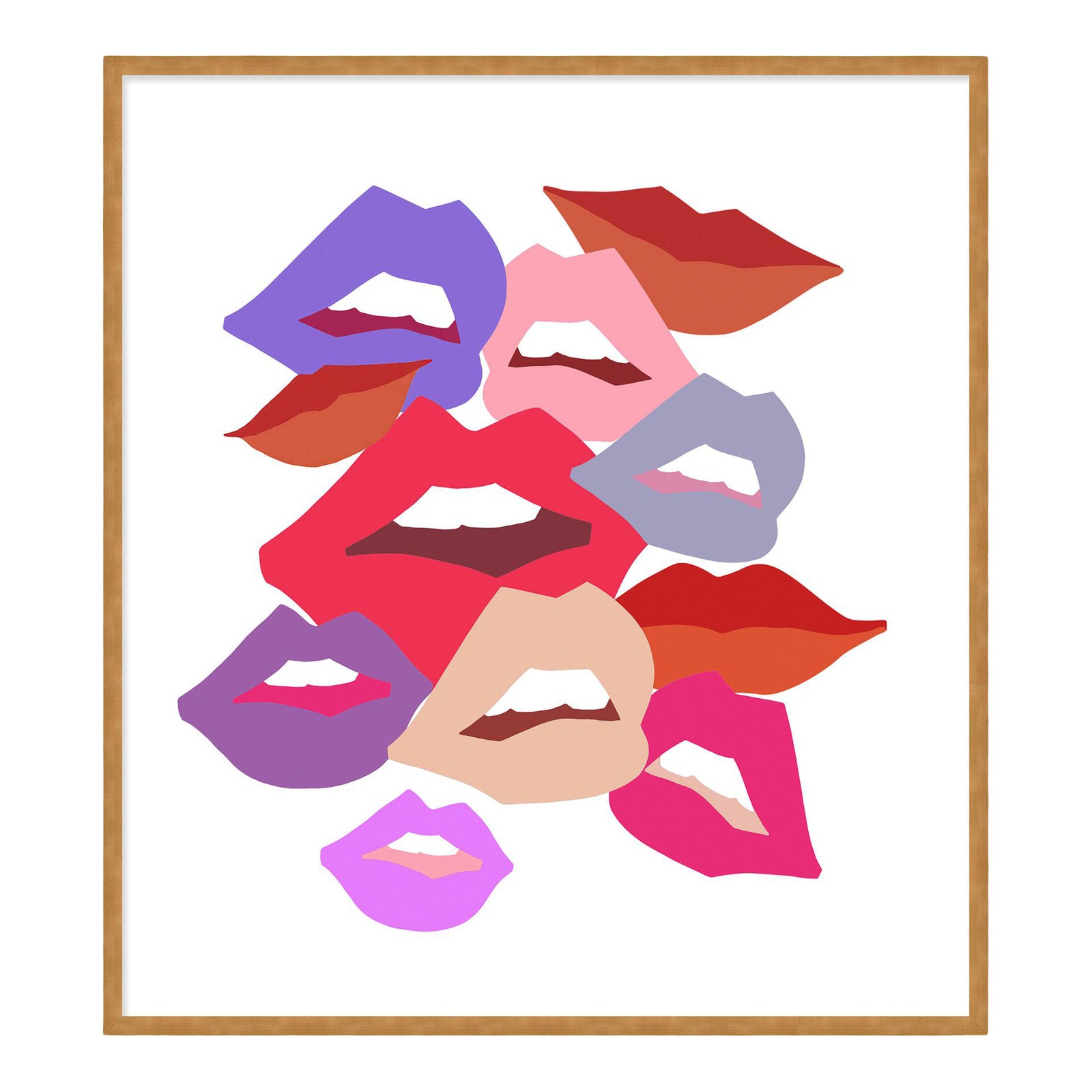 White Lips by Angela Blehm in Gold Framed Paper, Medium Art Print ...