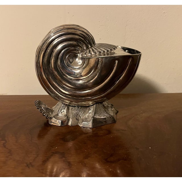 Antique 19th Century Sheffield Silver Plate Nautilus Shell Spoon Warmer ...
