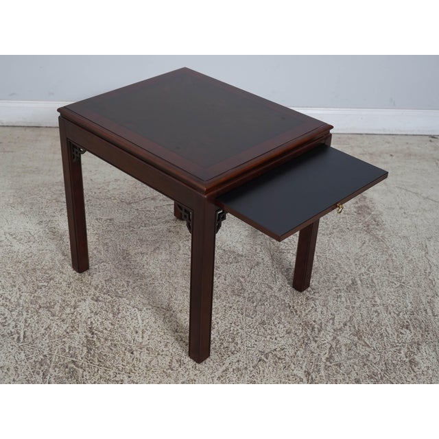 Pair Drexel Chippendale Mahogany Lamp Tables | Chairish