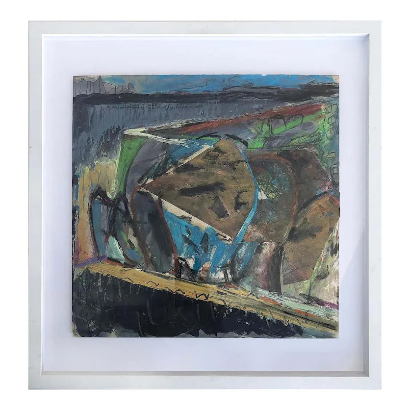 1989 Abstract Painting by Warren Fischer, Newly Framed | Chairish