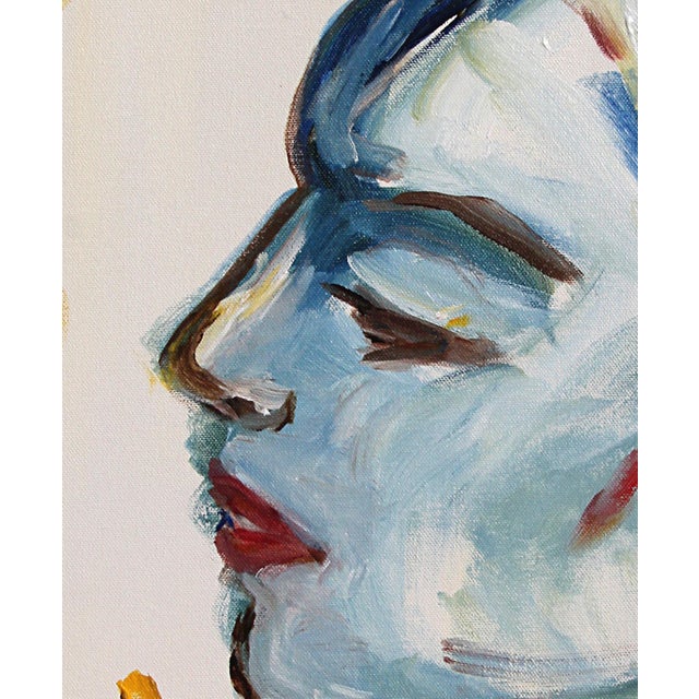 "Blue Profile" Contemporary Figurative Acrylic Painting by Sarah Myers ...
