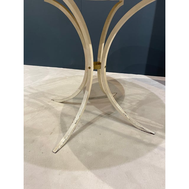 1950s Round Marble Table With Curved Arched Base | Chairish