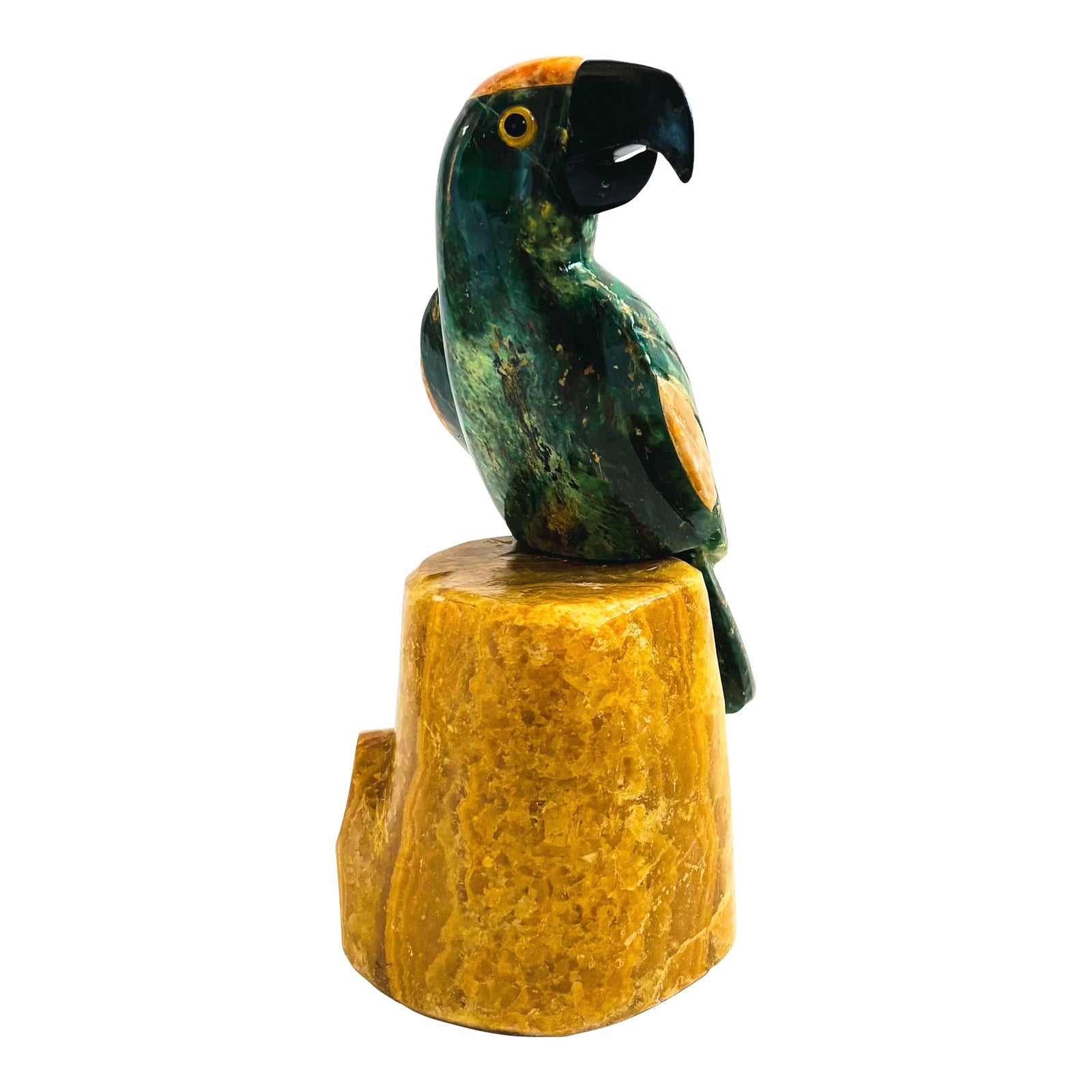 Vintage Carved Stone Parrot | Chairish