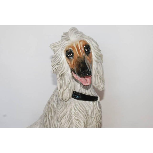 Large Vintage Italian Ceramic Dog Sculpture | Chairish