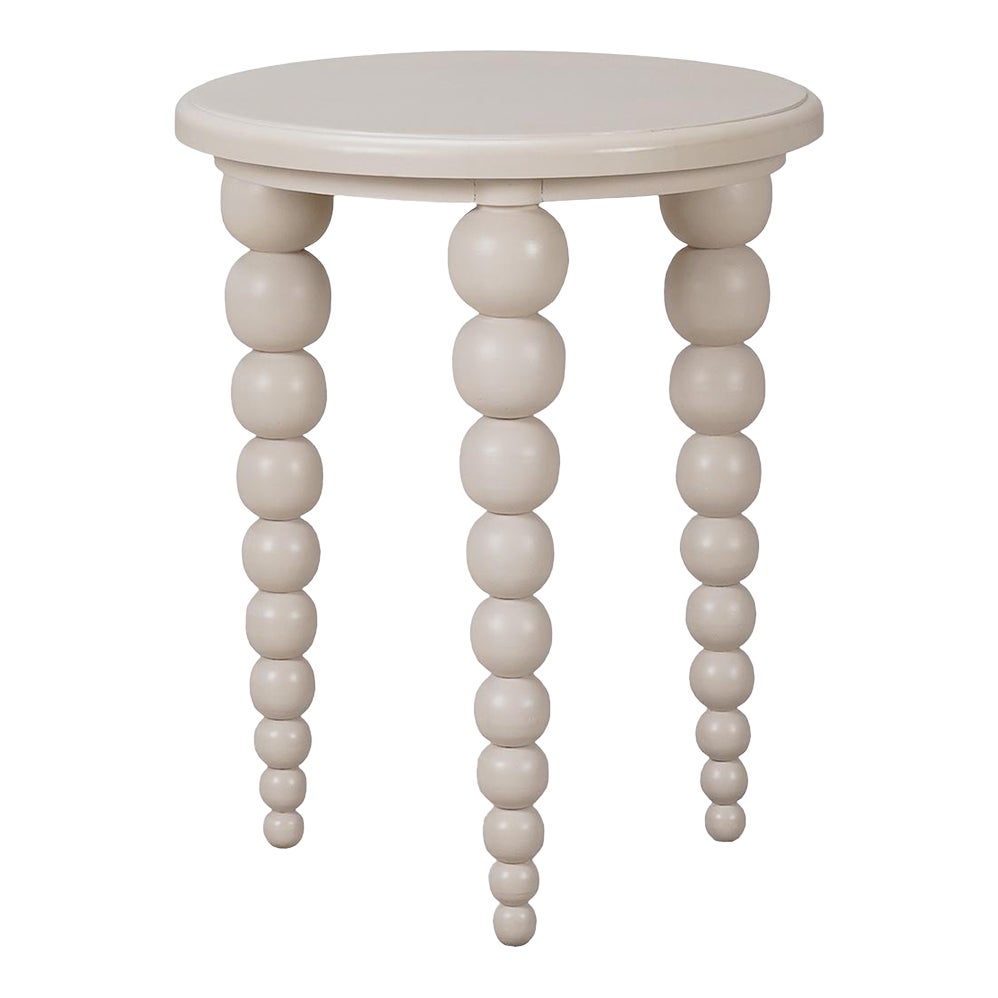 French Country Beaded Leg Side Table | Chairish