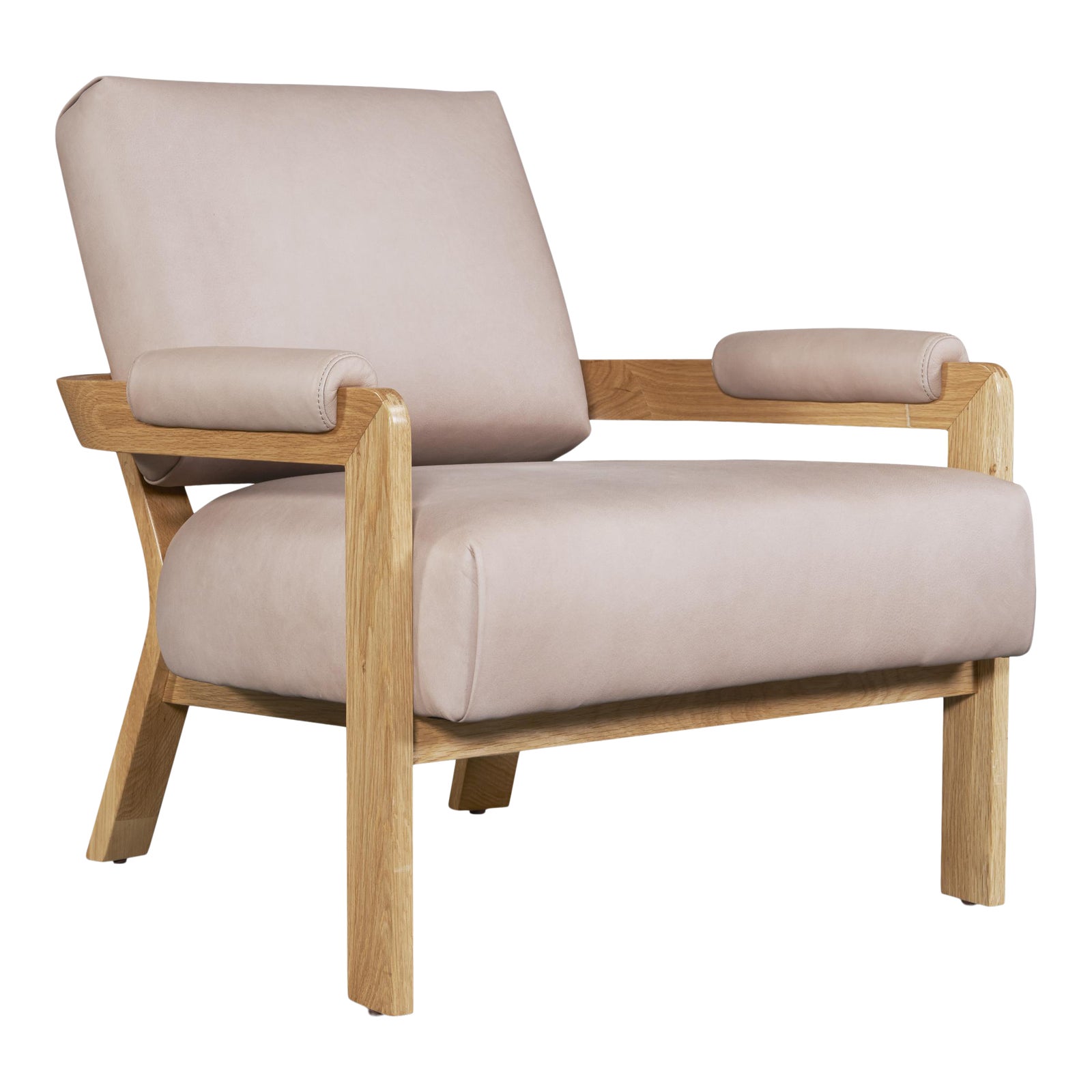 Crawford Chair, Blush Leather | Chairish