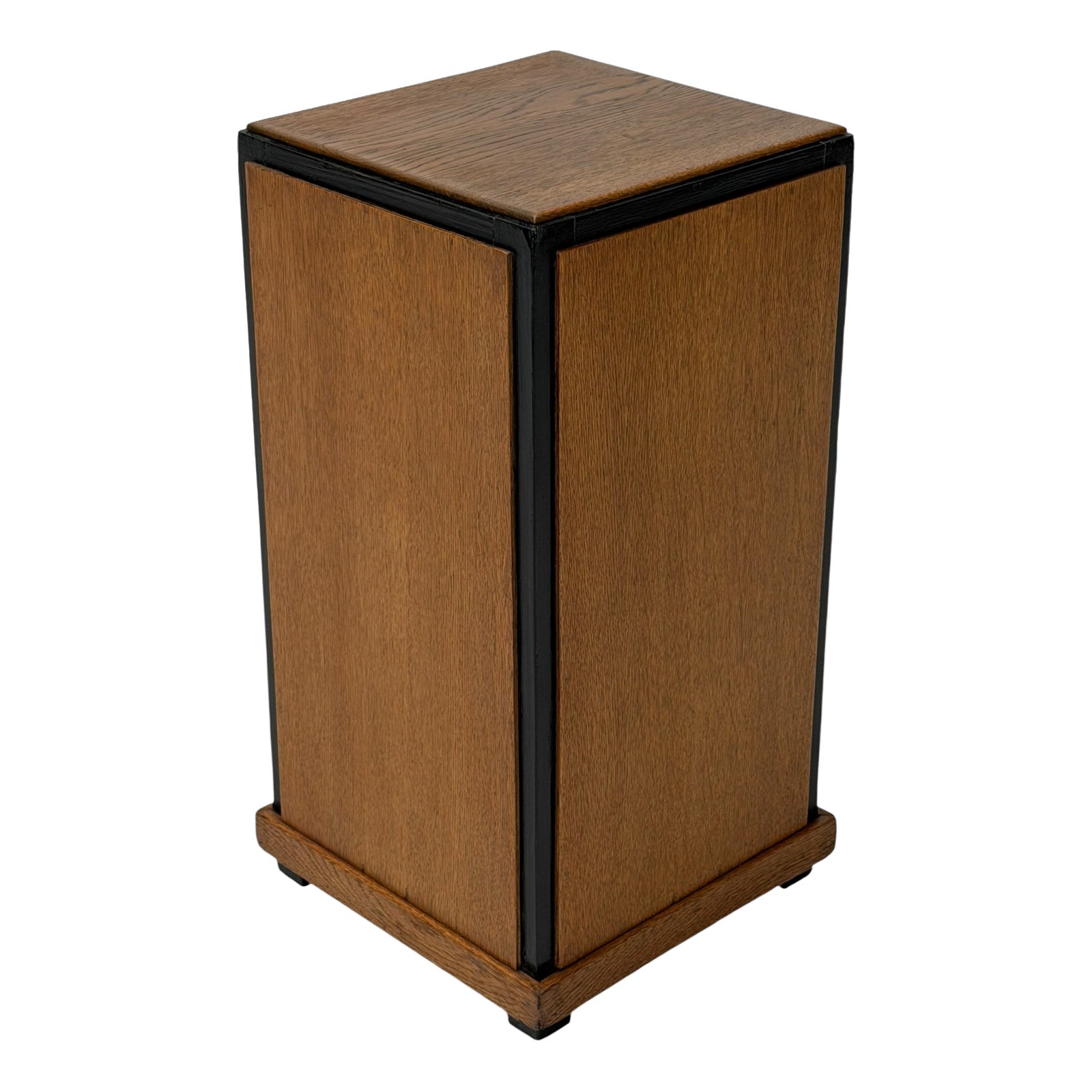 Art Deco Modernist Pedestal in Oak with Black Lacquer, 1930s | Chairish