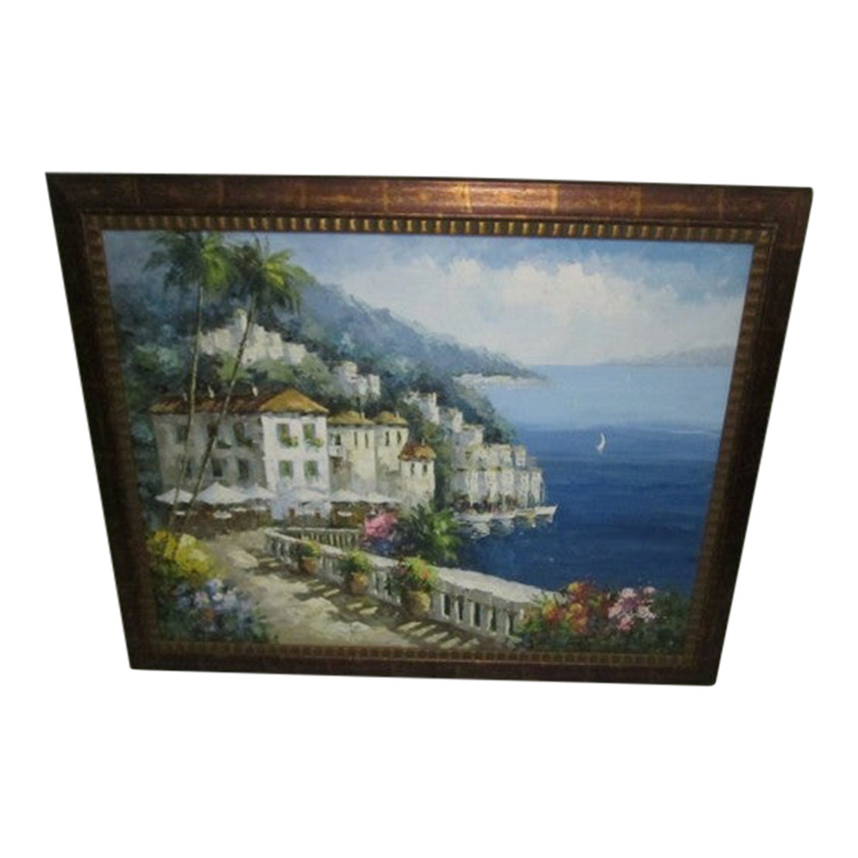 Rossini Wood Frame Art Painting Italy Villa Facing to the Sea Multi ...