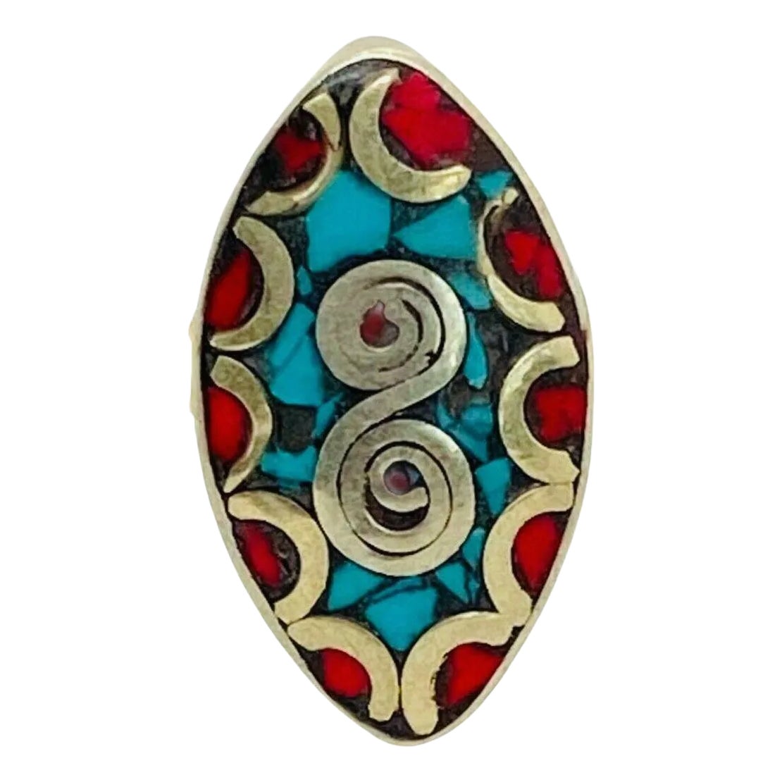 1950's Vintage Tribal Moroccan Eye Drop Ring | Chairish