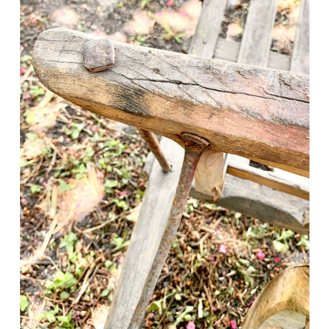 Antique Country French Oak Farm Cart/Wheelbarrow | Chairish