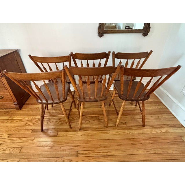 Antique Rustic Arrowback Windsor Dining Chairs Single Plank - A Set of ...