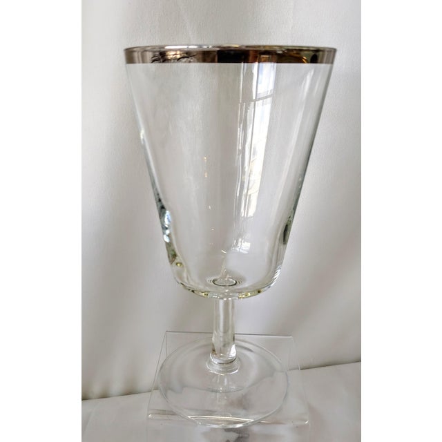 Vintage Silver Rim French Parisienne Water or Wine Glasses, Set of 16 ...