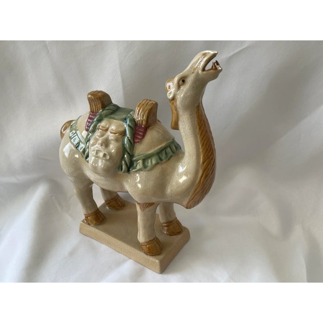 1970s Vintage Chinese Ceramic Camel Buddha Statue Sculpture - Tang ...