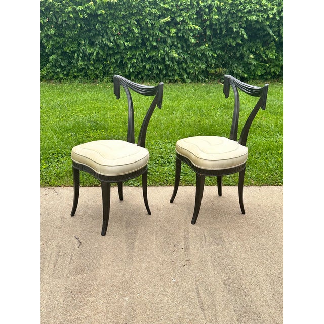 Pair of Grosfeld House Drapery Back Side Chairs, Circa 1940 | Chairish