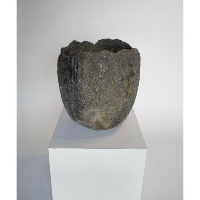 Vintage Brutalist Crucible Vessel Pot Planter | Chairish