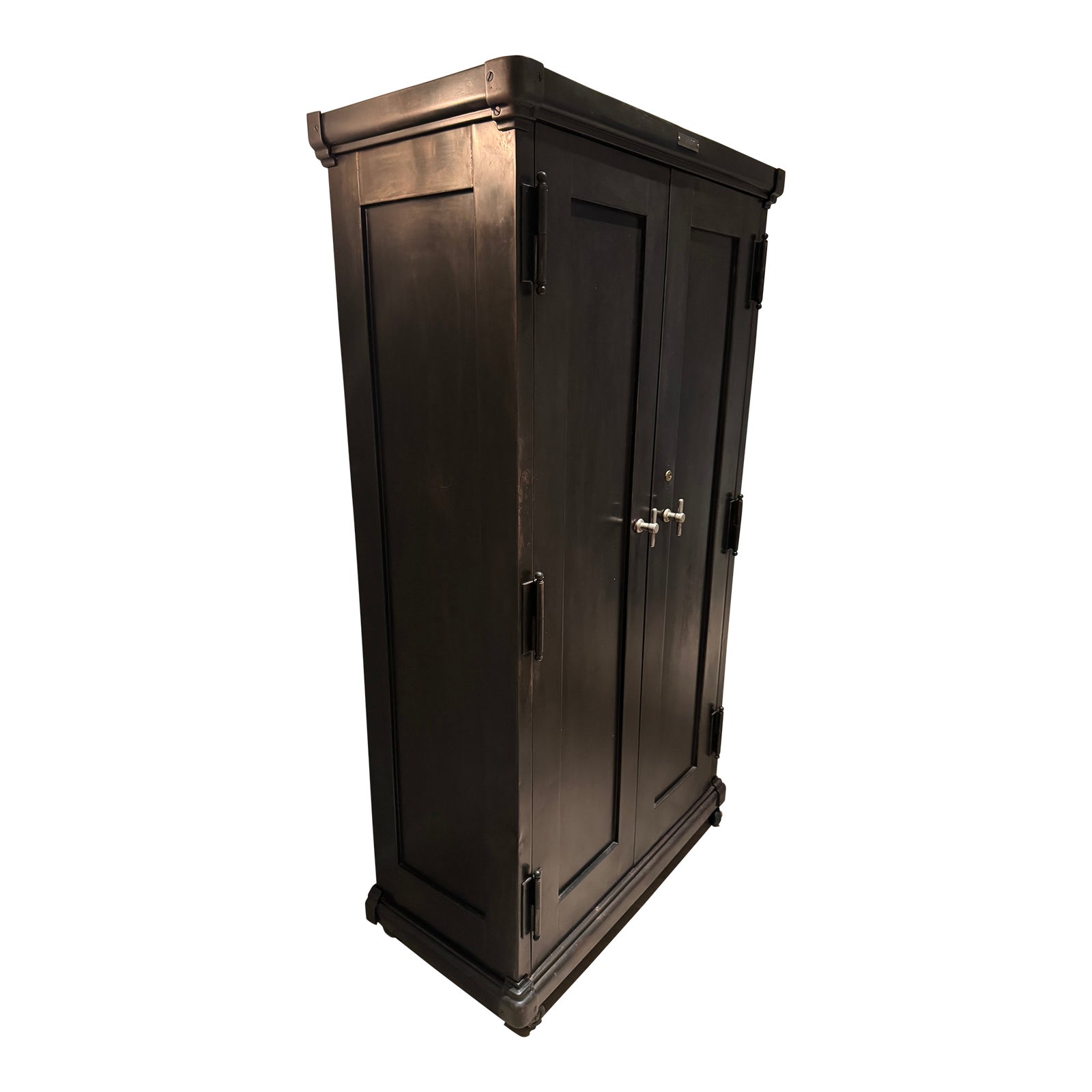 Vintage Gunmetal Steel Safe Cabinet | Chairish
