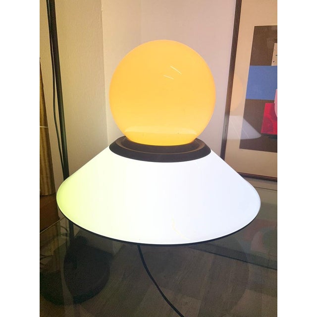 Space Age Double Light Lamp in Glass and Steel, 1970s | Chairish