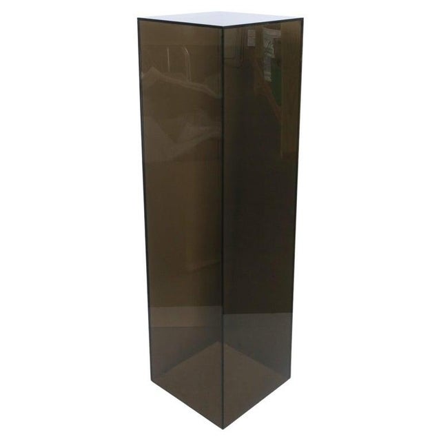 Smoked Black Translucent Acrylic Lucite Pedestal Column Stand | Chairish