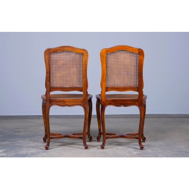 Antique French Louis XV Style Provincial Cherry Wood Cane Dining Chairs ...