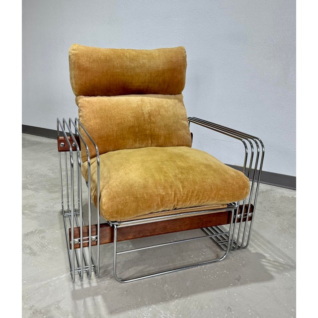 1960s Mid Century Chrome Rod Lounge Chair, Heinz Meier for Landes ...