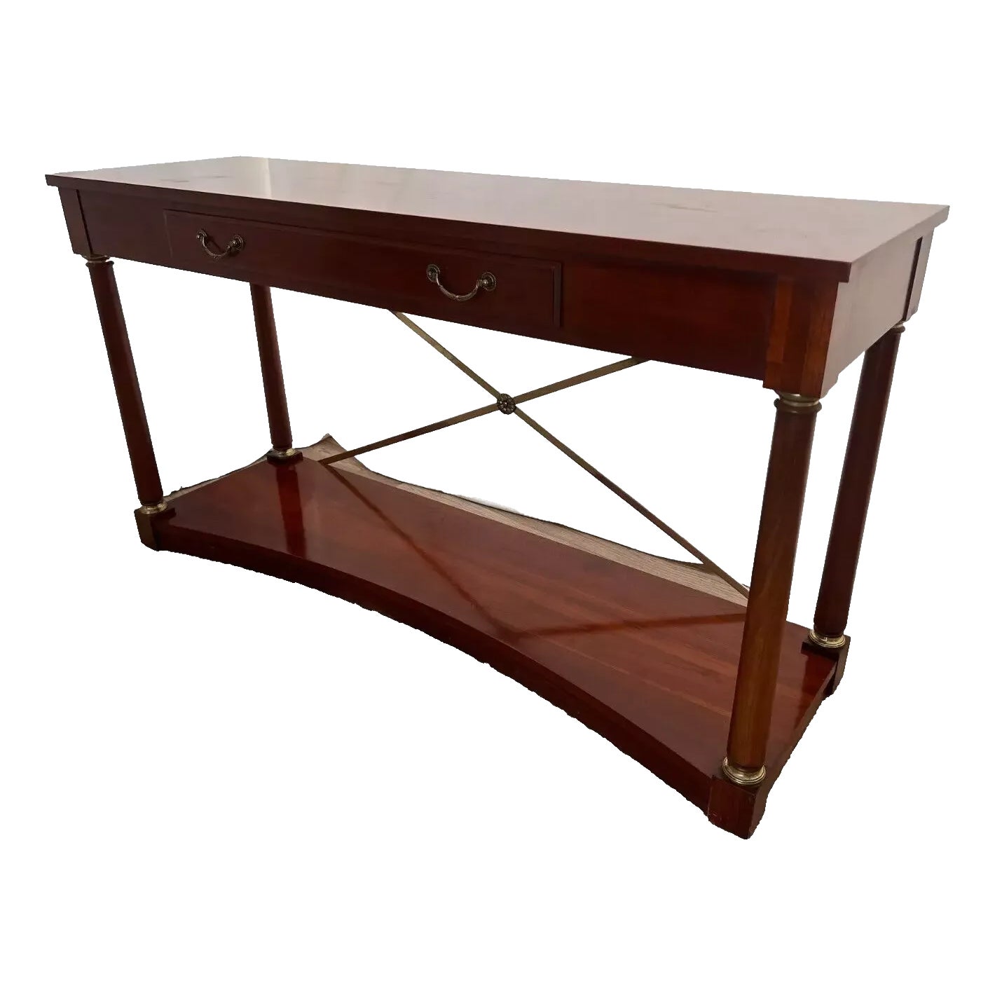 Ethan Allen Sofa Table Console Large Drawer, Book Shelf, Cherry # 25 ...