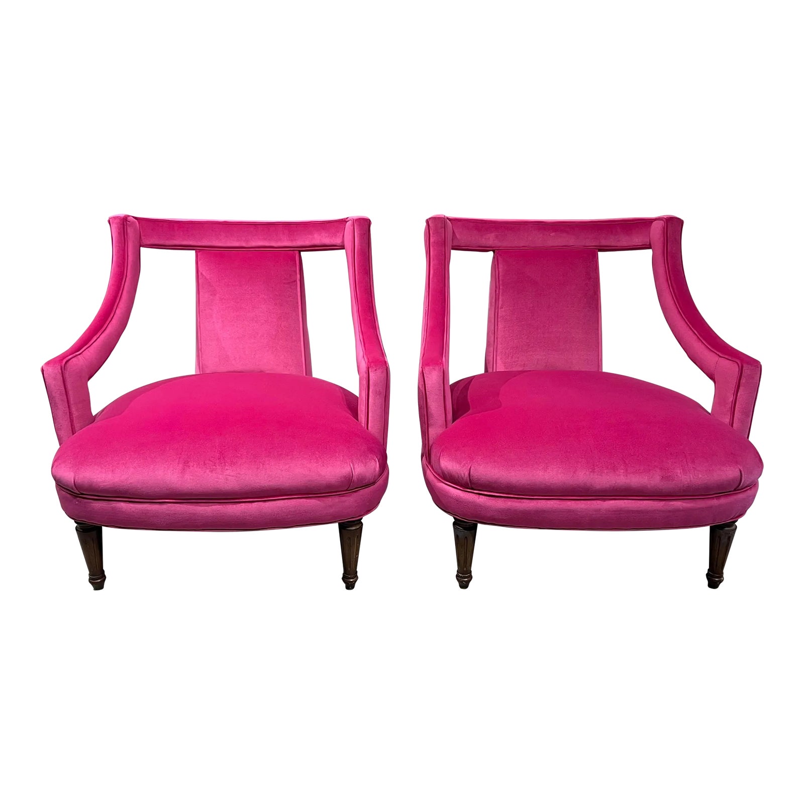 Barbie Style Pair of Chairs Open Arm Lounge Chairs by Silver Craft ...