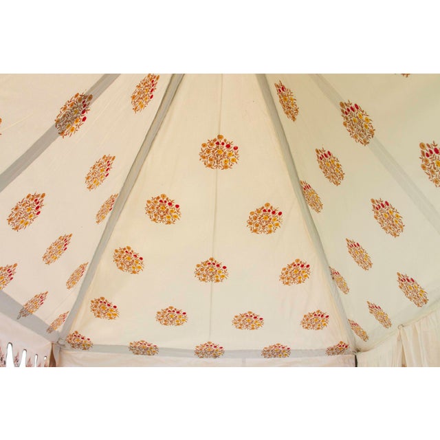 Large Marigold Blockprint Indian Canopy Tent | Chairish