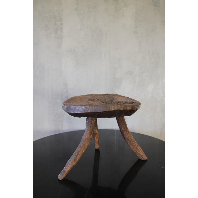 Mid 19th Century Vintage Mexican 3 Legs Primitive Mesquite Stool | Chairish