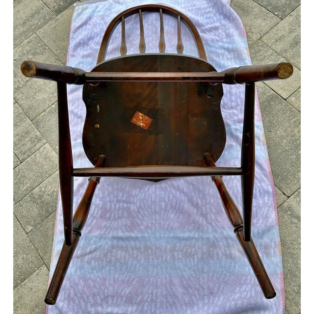 Vintage 1900s Wood Bow Back Windsor Chair | Chairish