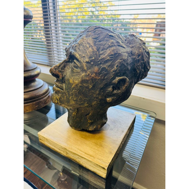 Bronzed Composite Female Head Sculpture Maker’ Mark, Attributed to ...