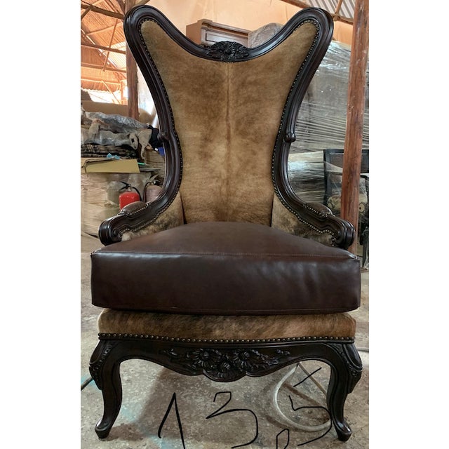 Western Ranch Hide Accent Chair | Chairish