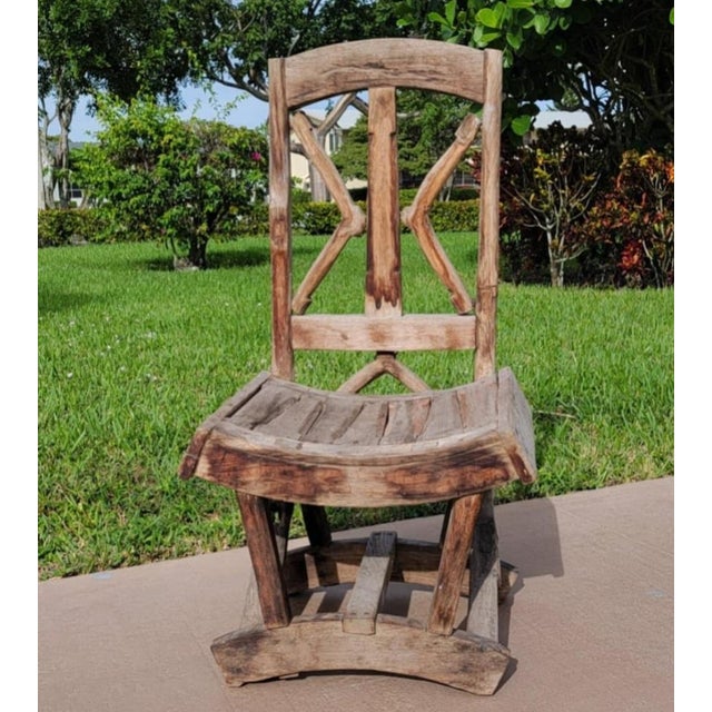Rustic Primitive Hand Made Traditional Wood Chair, 1930s | Chairish