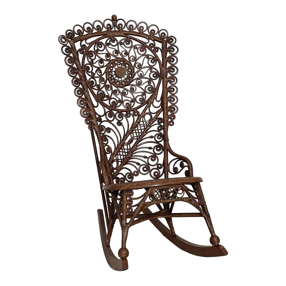 1800s Rattan Rocking Chair | Chairish