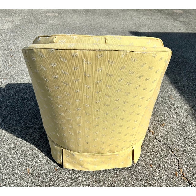 Vintage Yellow Tufted Swivel Rocker With Removable Seat Cushion | Chairish